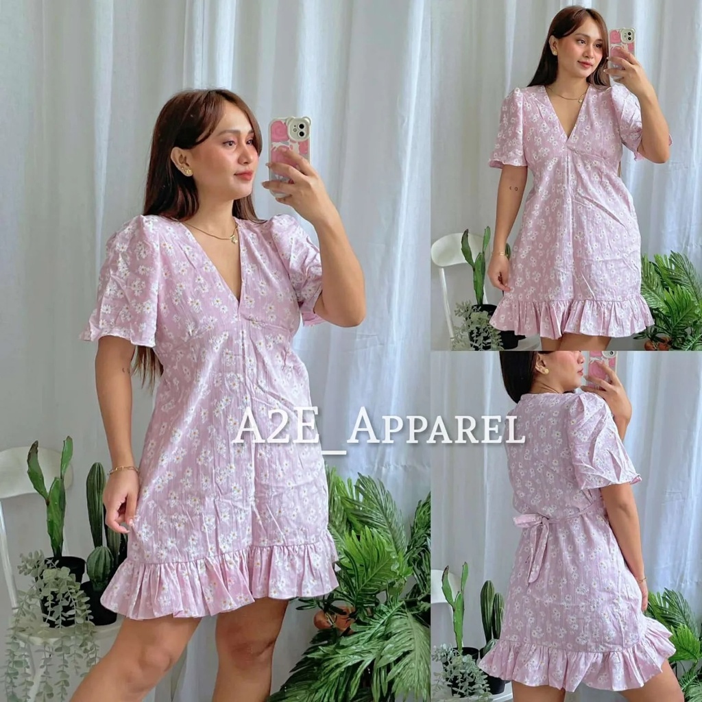 Eyelet Dress with Lining Filipiniana Inspired Sleeves | Lazada PH
