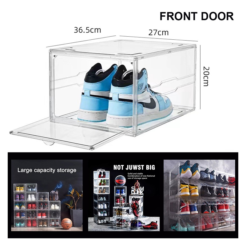 【Local Stock】Magnetic Clear Acrylic ShoeBox Front Drop and Side Drop ...