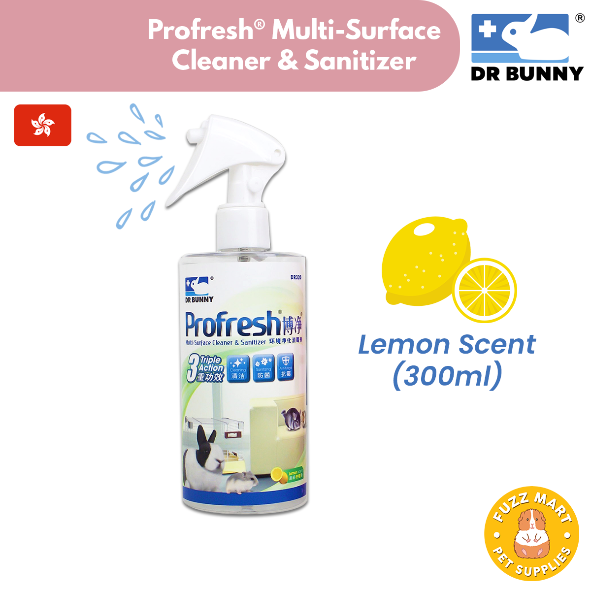 Dr. Bunny Profresh Multi-Surface Cleaner & Sanitizer Spray 300ml | Lazada PH