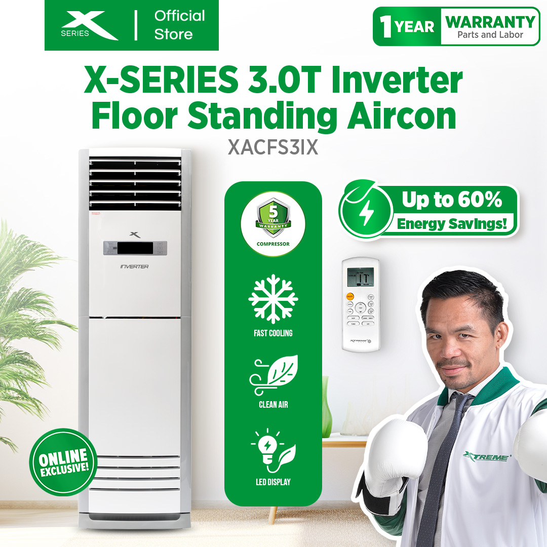 X-SERIES 4HP Floor Standing Aircon INVERTER Anti-Rust Cabinet 3D Air ...