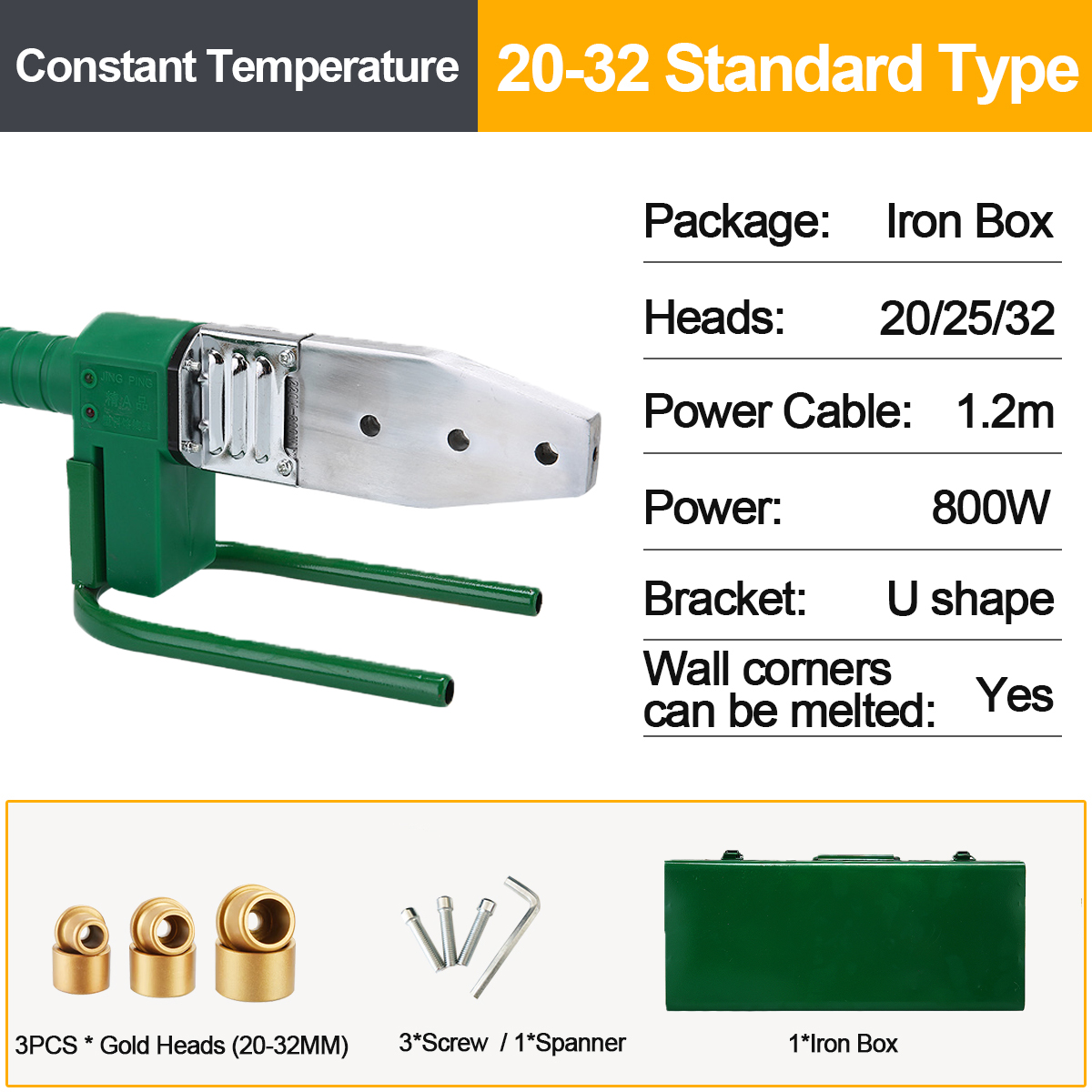 【Free PPR CUTTER+Iron Case】YoQi 1000W 800W PPR Heater Fusion Machine ...