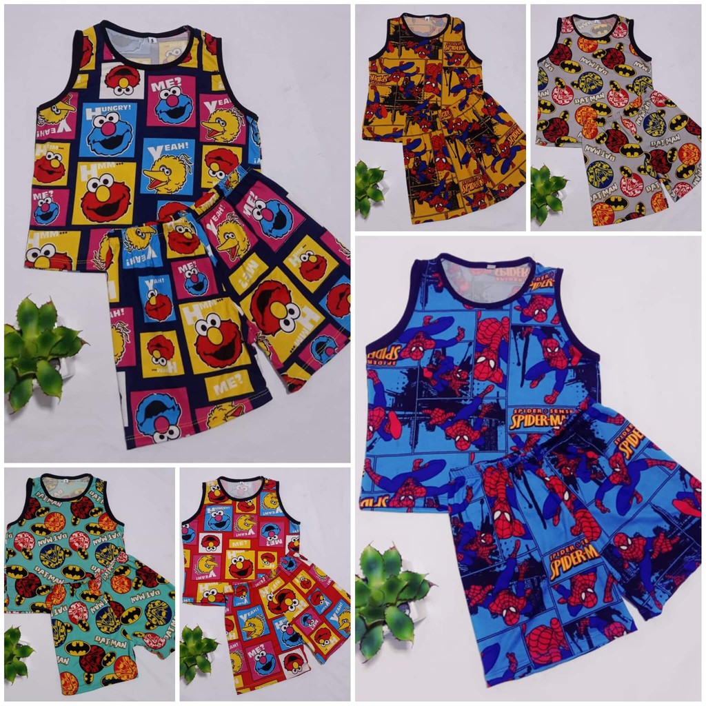 [COD] Pambahay Baby Kids Sando Terno Short DAMIT PAMBATA 1-10 yrs old ...
