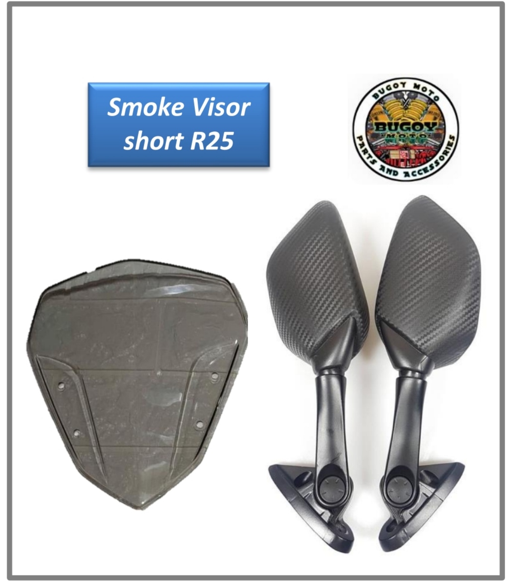 AEROX R25 side mirror with bracket and visor ( 1 SET ) for AEROX V1, V2 ...