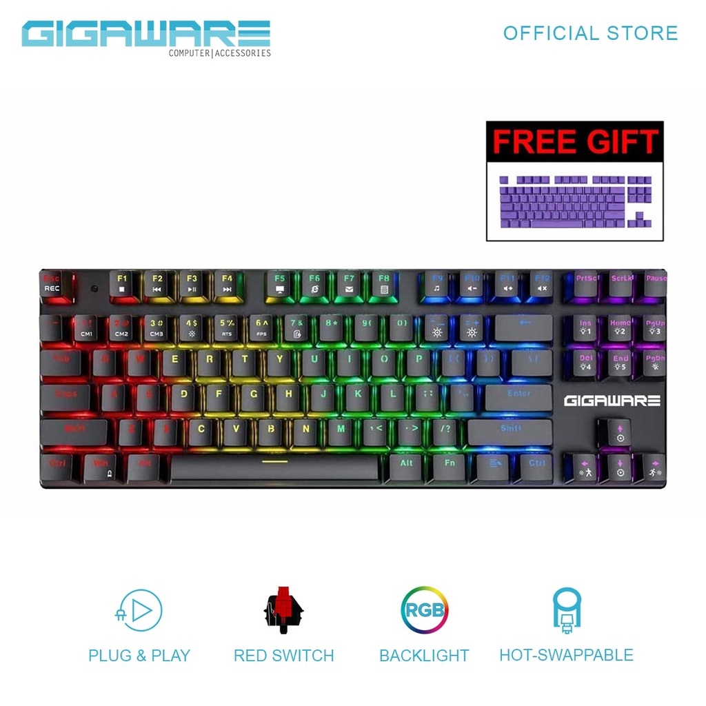 shilunpiao4843 163.com Gigaware KG1 Mnemonix TKL 87 Keys Hot-Swappable ...