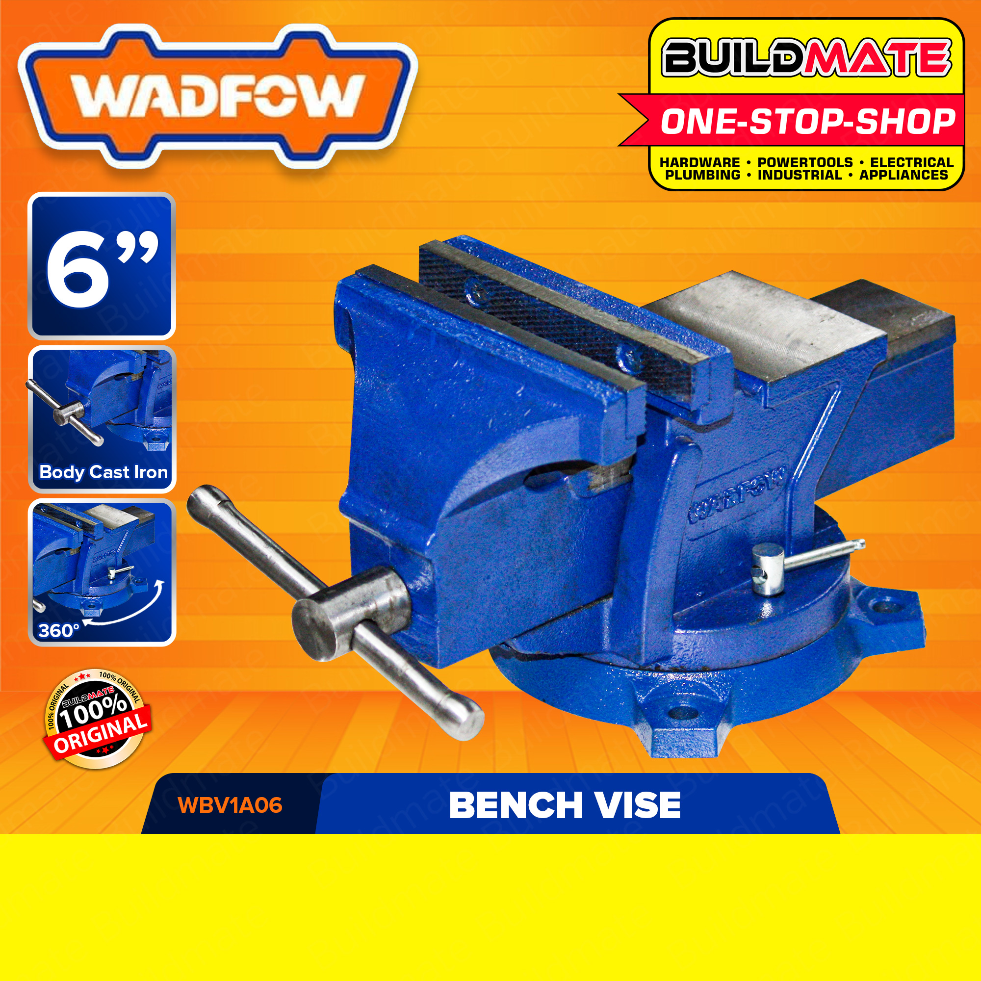 WADFOW Bench Vice 6" Inch 150mm With Cast Iron Gato Bench Vise Heavy ...