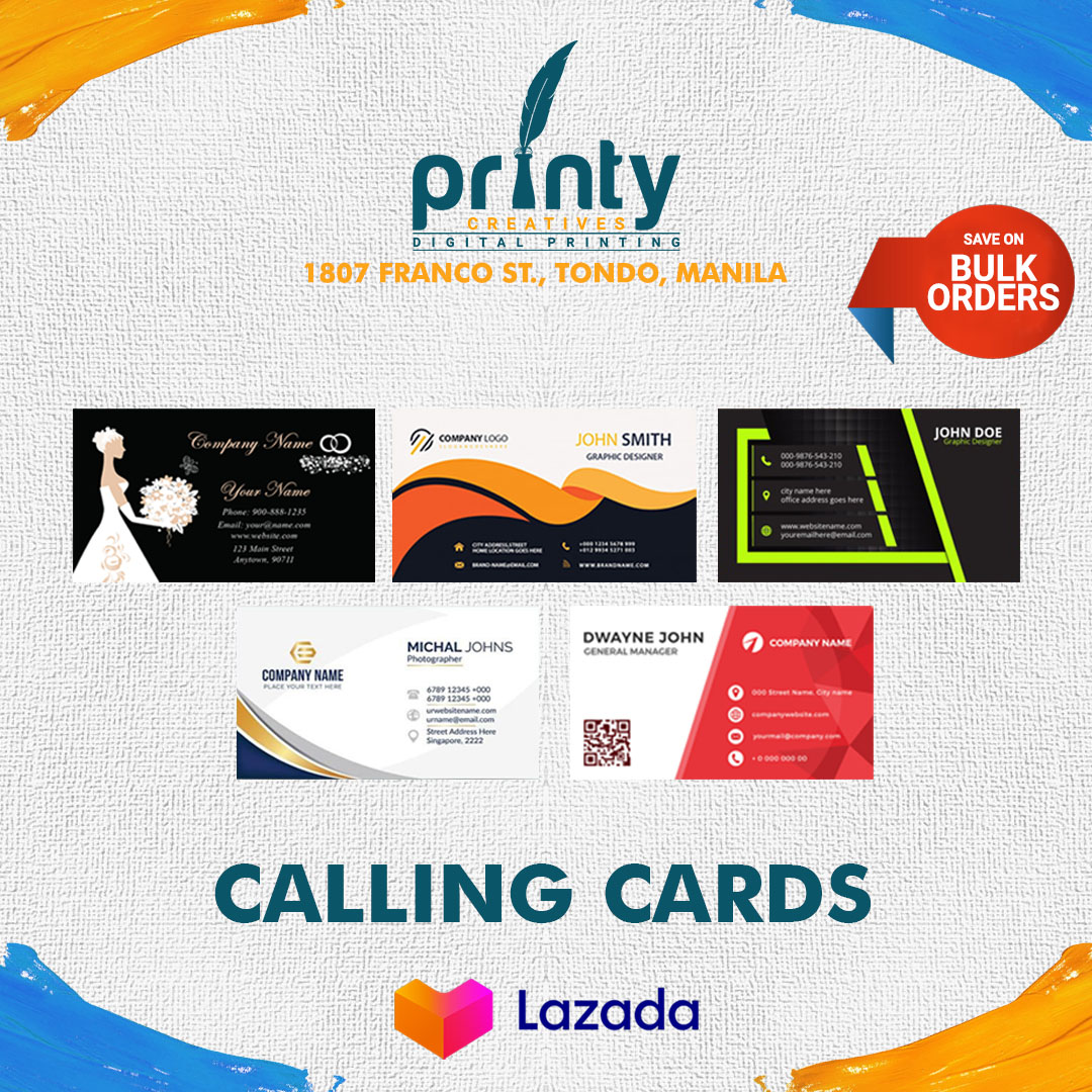 CALLING CARDS 100 PCS WITH FREE LAYOUT AND BOX SAME DAY PRINT / SAME ...