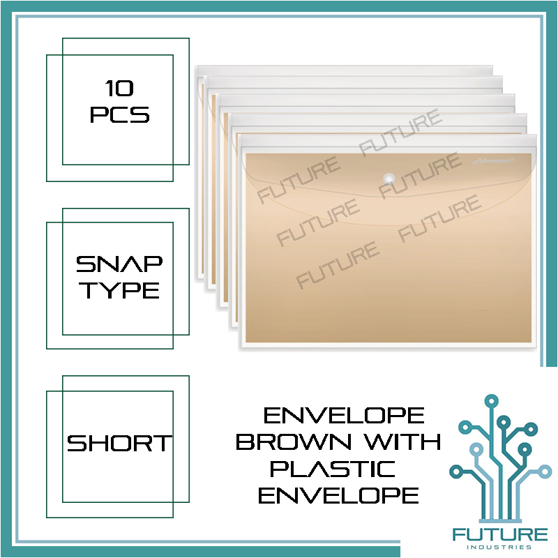 Envelope Brown with Plastic Button Type Snap Type Document Envelope ...