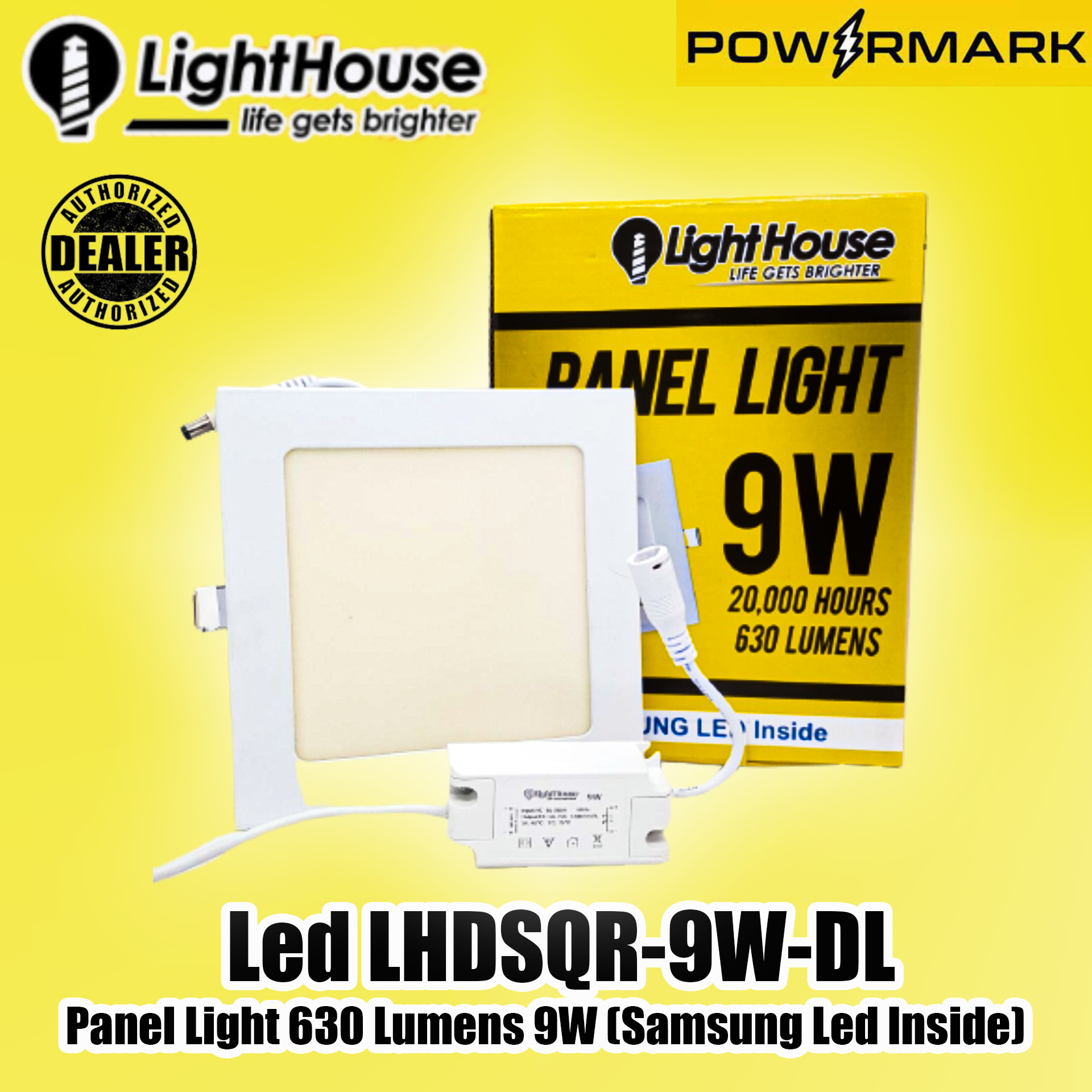 LIGHTHOUSE Led LHDSQR-9W-DL Panel Light 630 Lumens 9W (Samsung Led ...