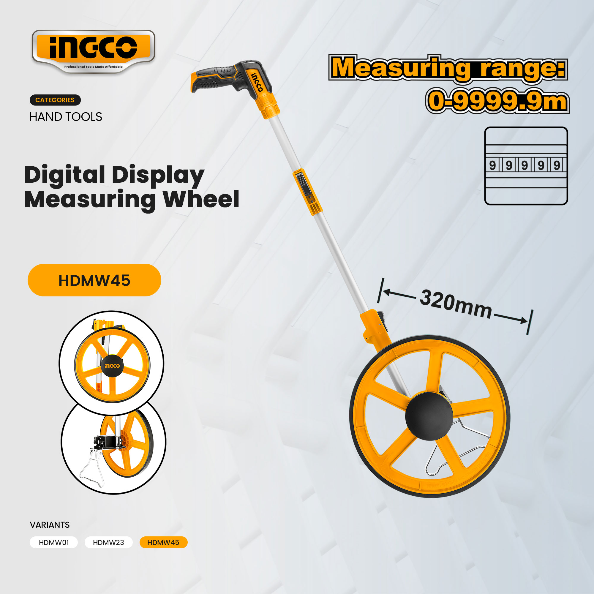 Ingco Digital Display Measuring Wheel HDMW01 | HDMW45 | HDMW23 IHT ...