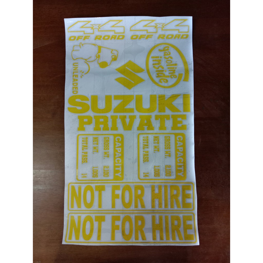 【Ready Stock】 Suzuki Multicab Sticker Decals Set Capacity, Not for Hire ...
