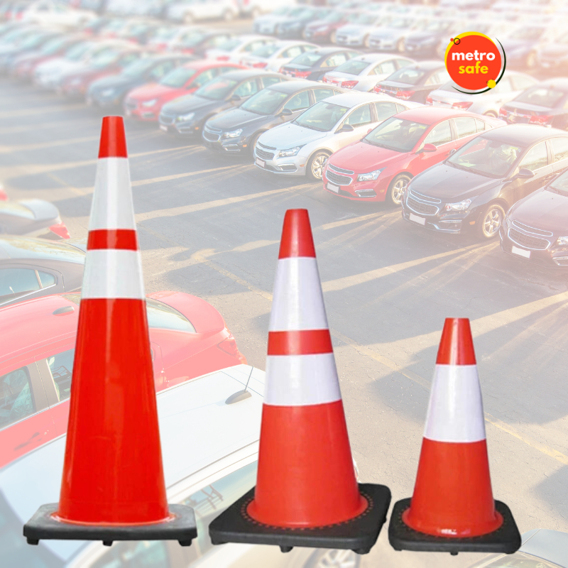 Traffic Cone with Silver Reflector with Black Base for Traffic Road ...