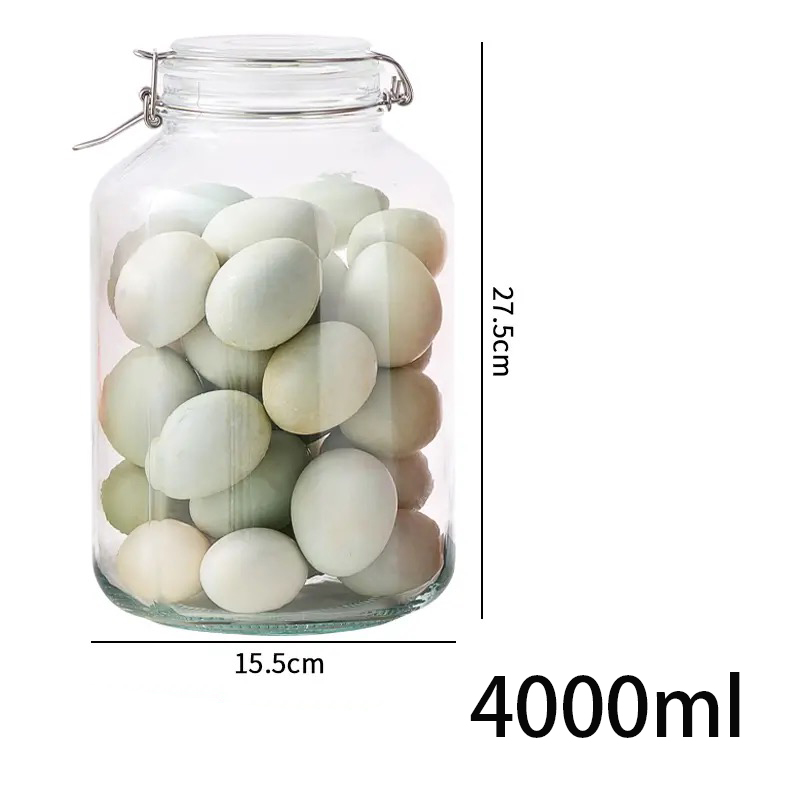 Glass bottle sealed jar Food jar Pickle jar Can with lid clear mouth ...