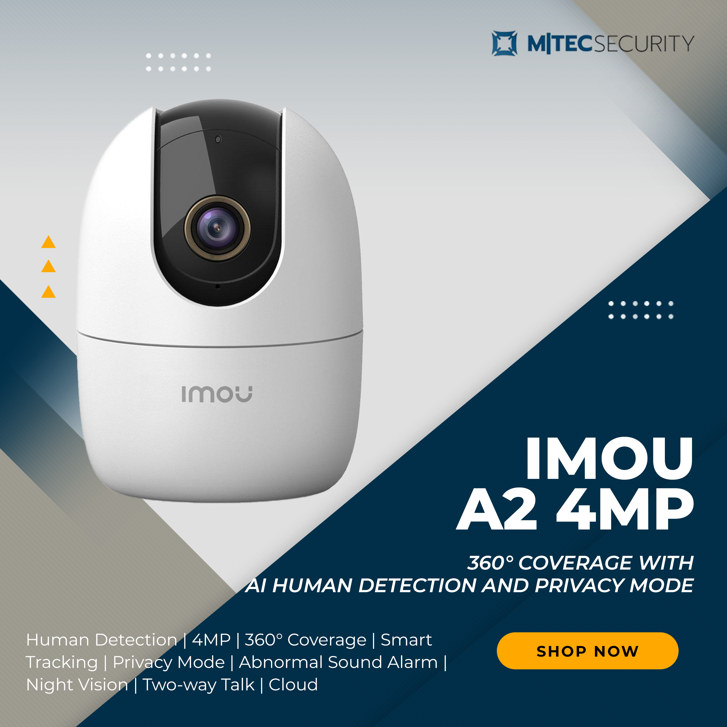 IMOU A2 4MP QHD Human Detection 360° Coverage Smart Tracking Privacy ...
