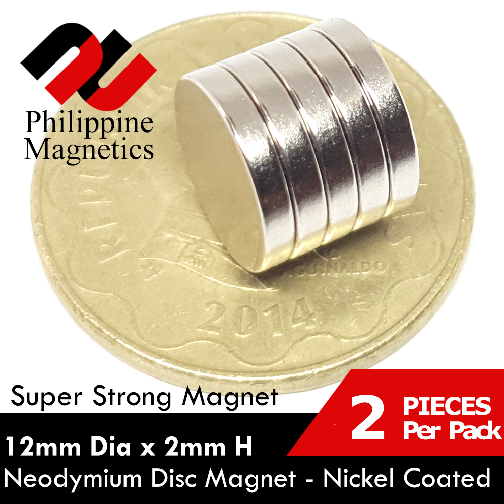 12mm Diameter x 2mm Height Neodymium Magnet Super Strong Rare Earth ...