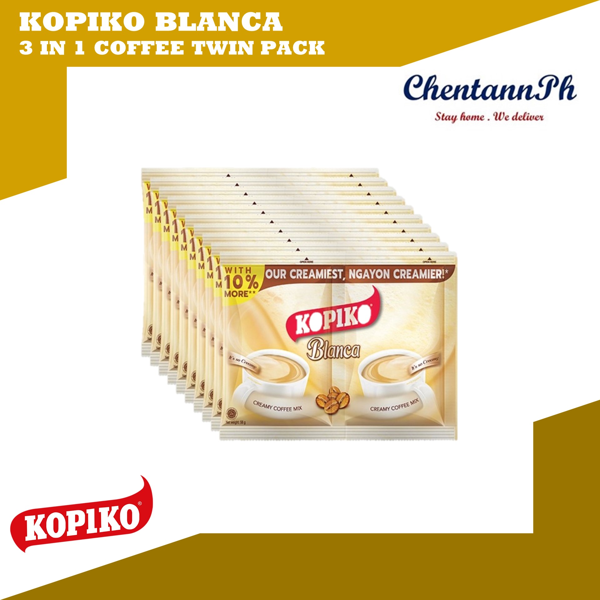 Authentic KOPIKO BLANCA - Twin Pack 3-in-1 Coffee Mix 58g x 10 Sachets ...