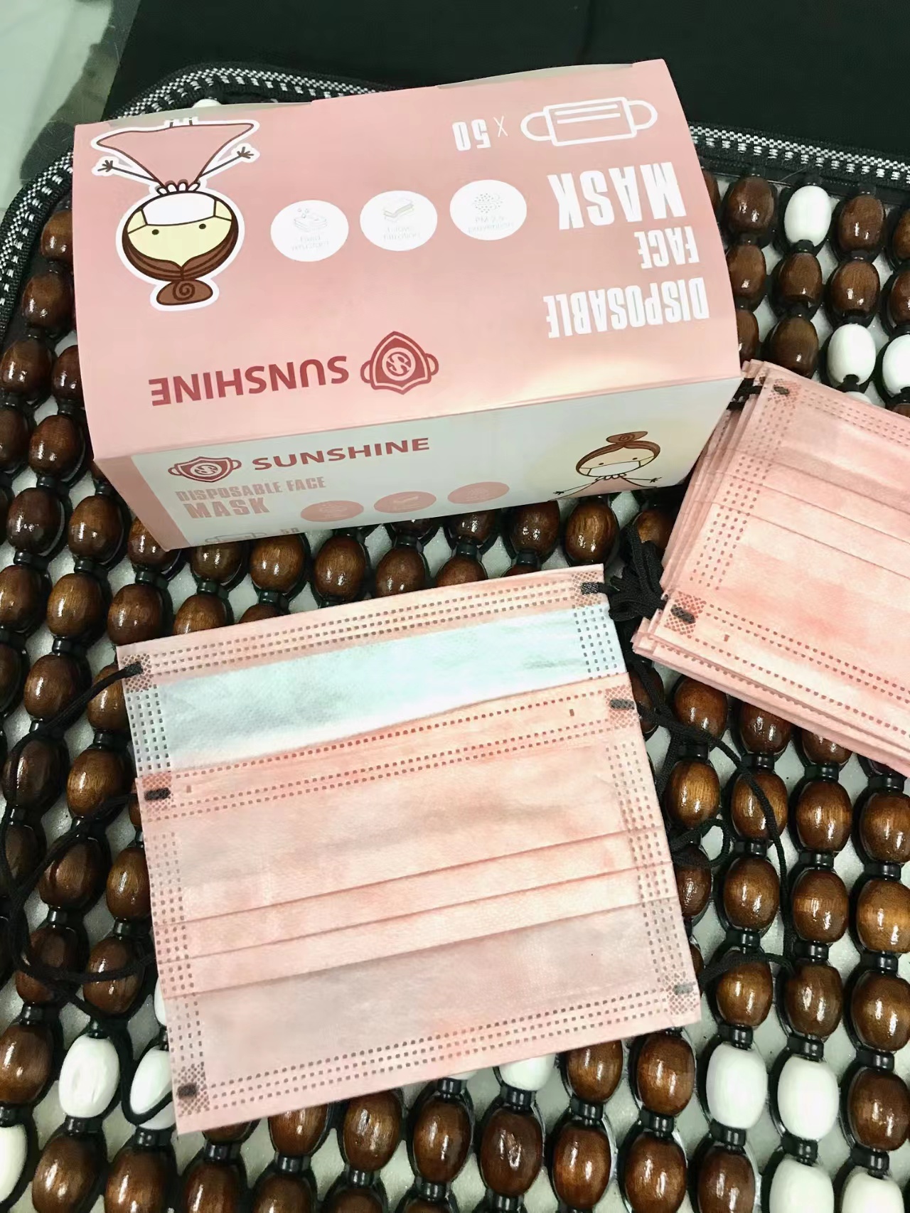 50PCS kids Plain Colored mask 3ply Disposable Protective Facemask (With ...