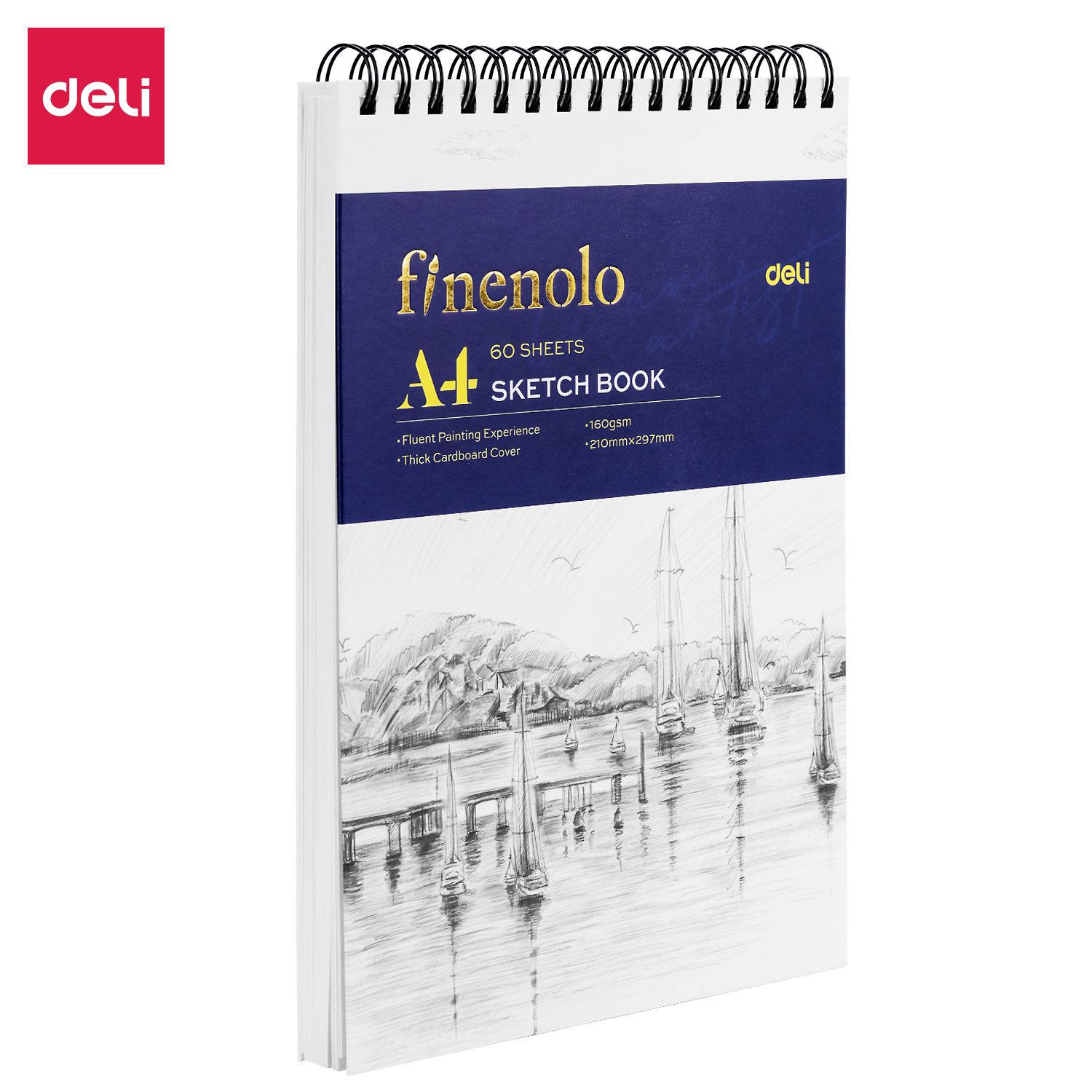 Finenolo by Deli Sketchbook-A4 Top Loading (White) (60 pages)EC276 ...