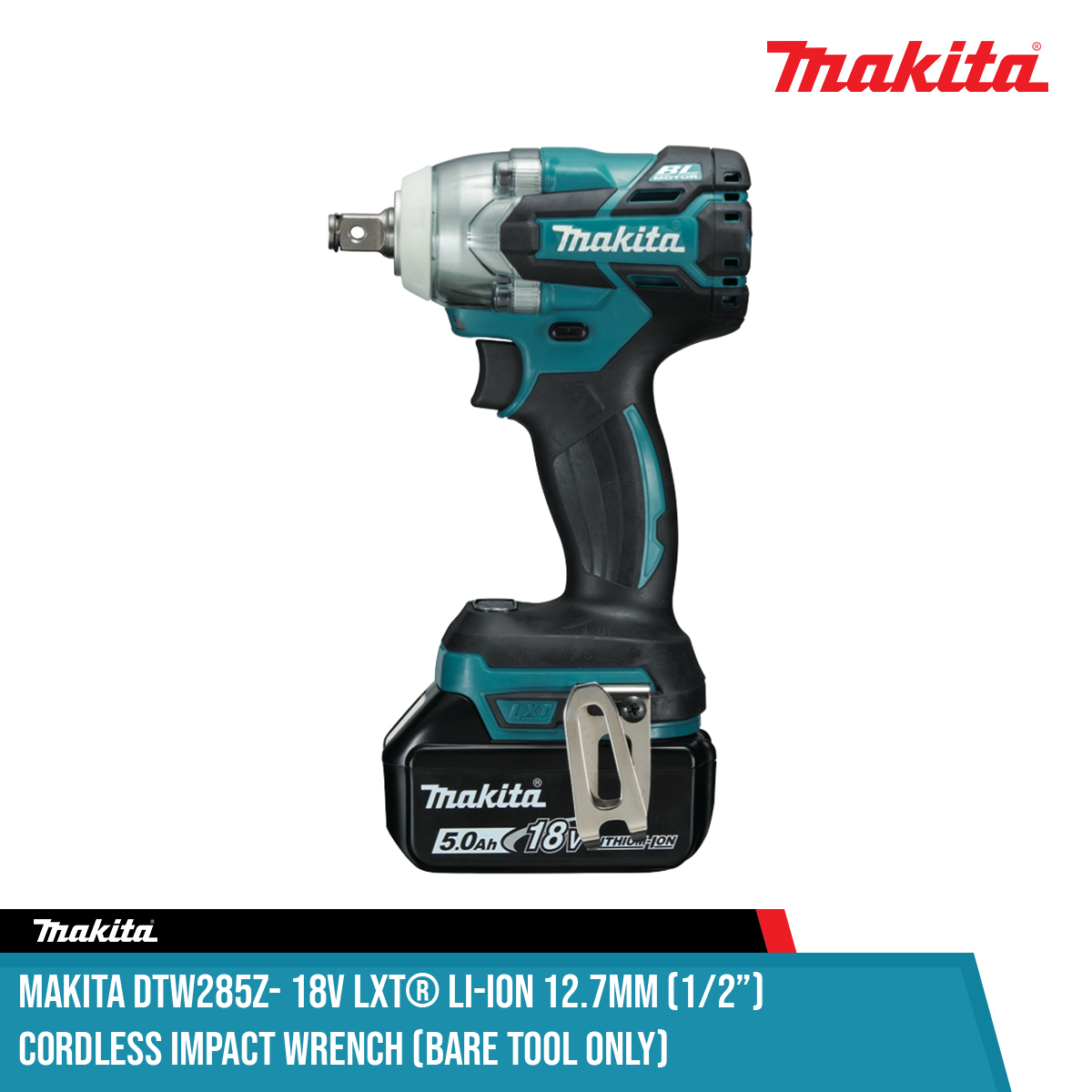 MAKITA DTW285Z- 18V LXT® Li-Ion 12.7mm (1/2") Cordless Impact Wrench ...