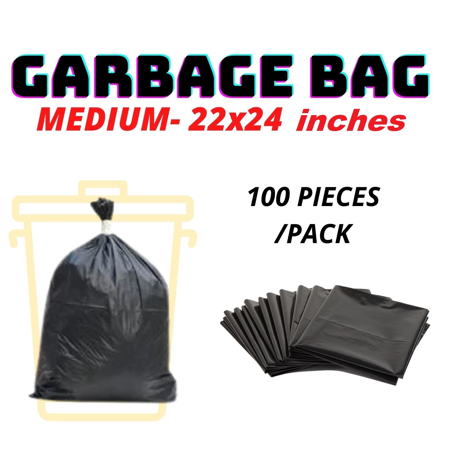 Garbage Bag Medium (22x24 Inches)-100Pcs | Lazada PH