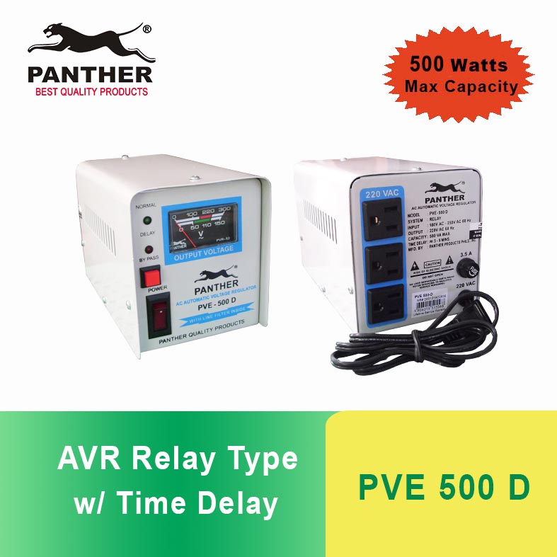 Panther PVE 500 D AVR Relay Type, Output 220V AC with 3-5 minutes Power ...