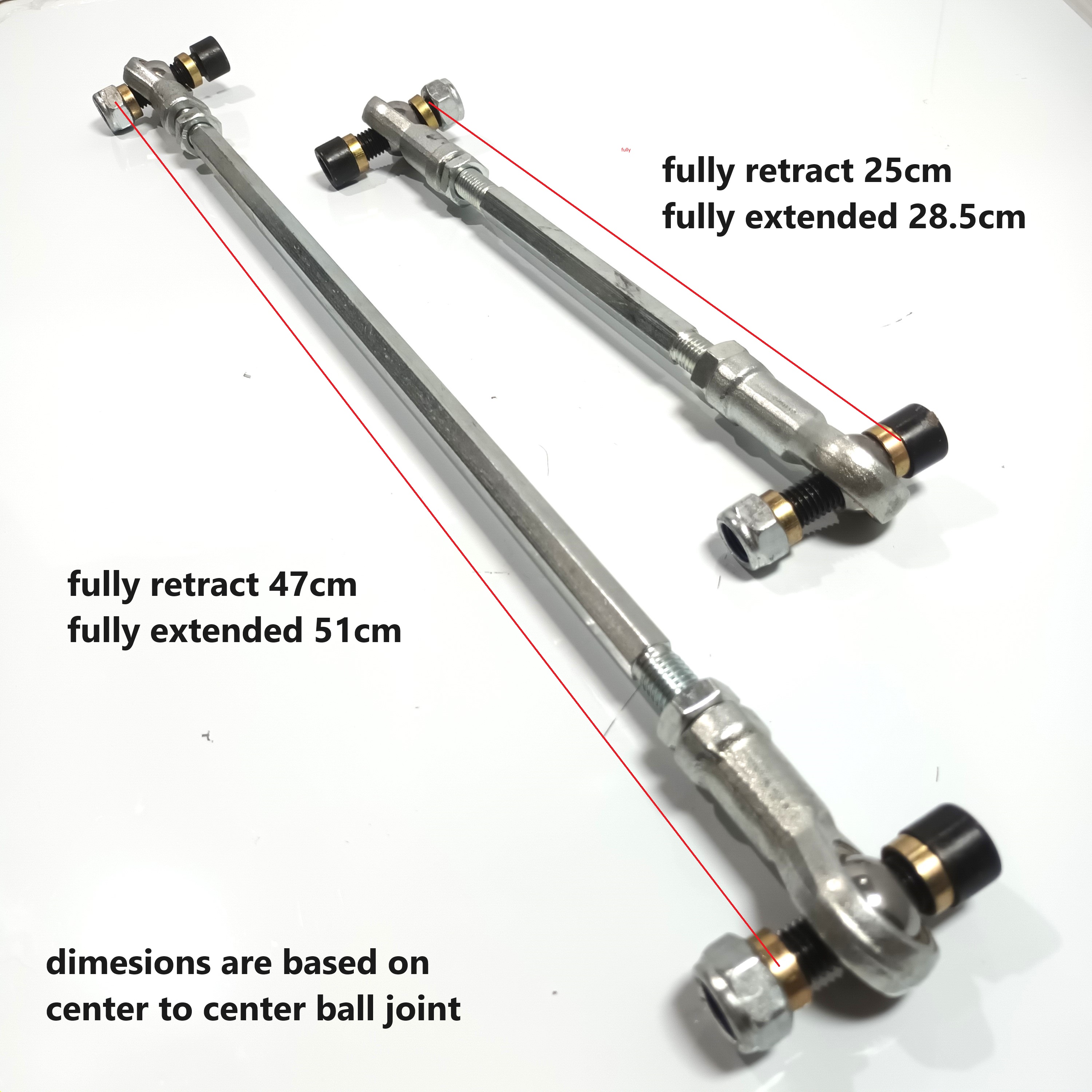 ebike 4 wheels tie rod with ball joint, commonly use for 4 wheeled ecar ...