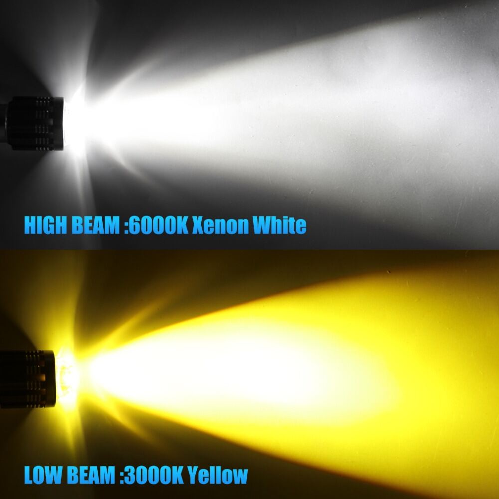 ASTRONT LED Dual Color H4 LED HS1 BA20D Projector Lens White Yellow H6 ...