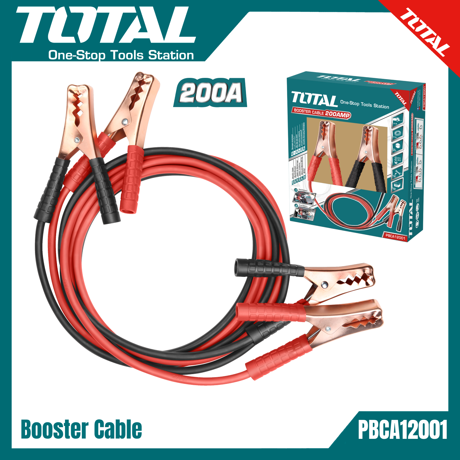 TOTAL PBCA12001 Booster cable 200amp | Lazada PH