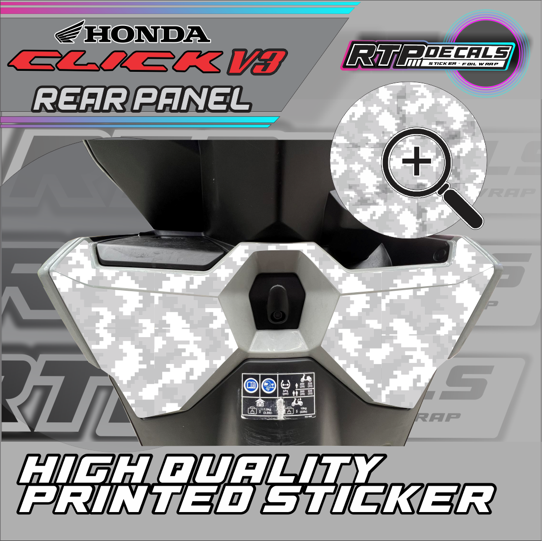 HONDA CLICK V3 REAR PANEL PRINTED STICKER LAMINATED AVAILABLE ALL ...