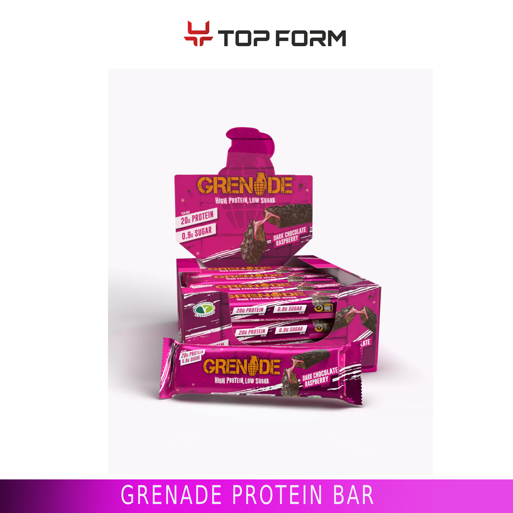 Grenade Protein Bar, High Protein, Low Sugar- 21G Protein, 1.5G Sugar ...