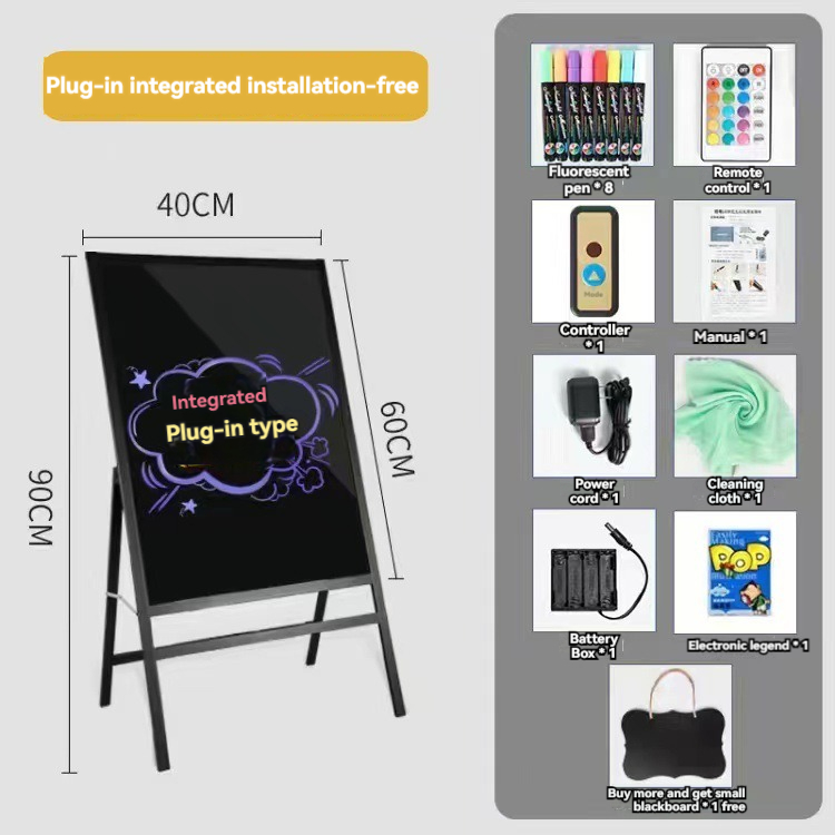 LED Neon Light Writing Board with stand Drawing Board LED Lighting Menu ...