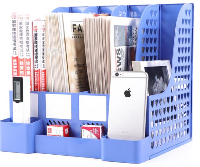 Holder File Rack Office Home Storage Box Trays Organizer Blue balck ...