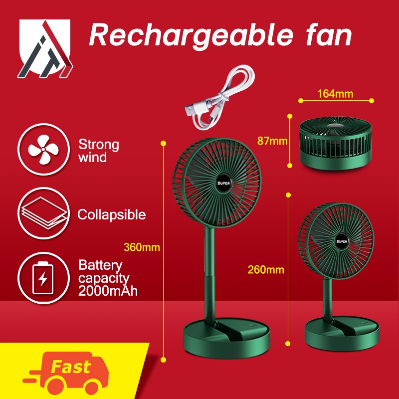 [1-3Days Delivery]Desk Electric Fan Small folding fan with USB charging ...