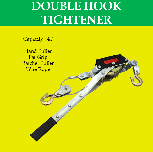 MAGO 1T 2T 4T DOUBLE HOOK TIGHTENER Hand Cable Puller w/ 2 Hooks Double ...