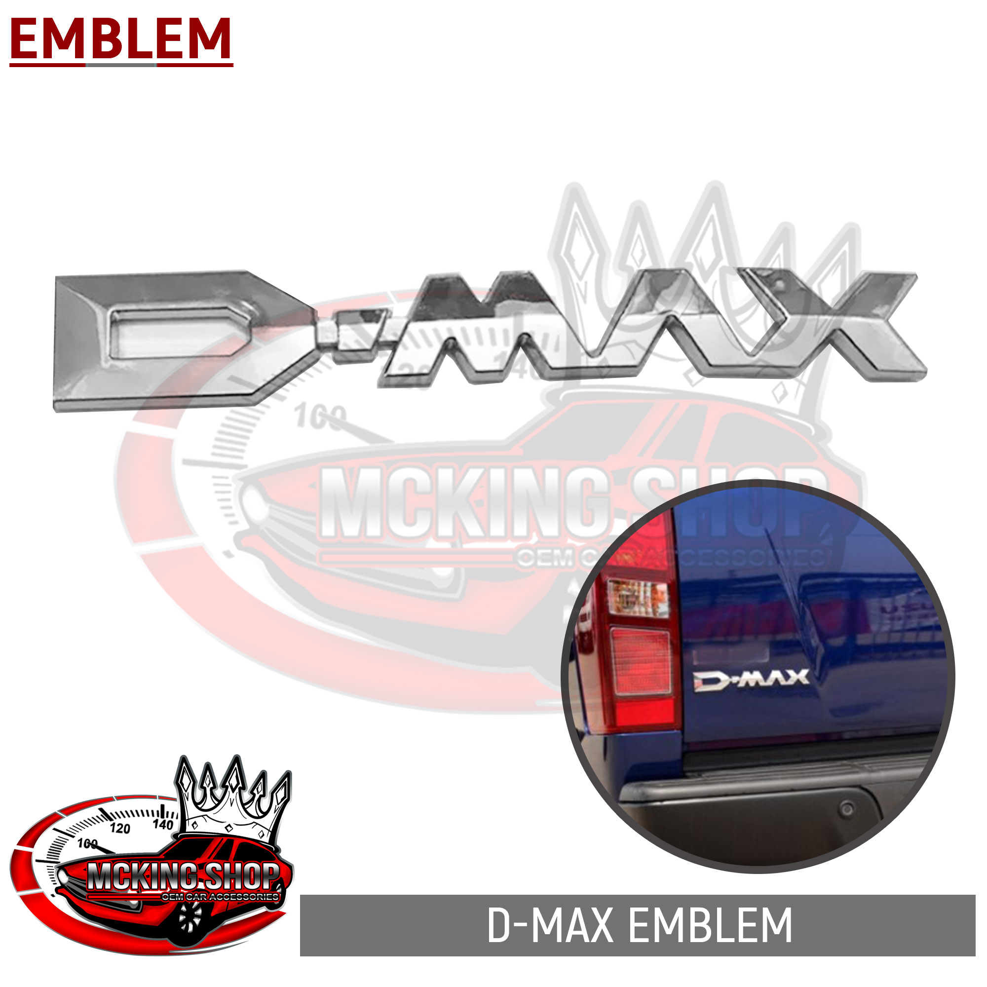 D-MAX word Rear Trunk Emblem / Side emblem for Isuzu D-Max (Chrome ...