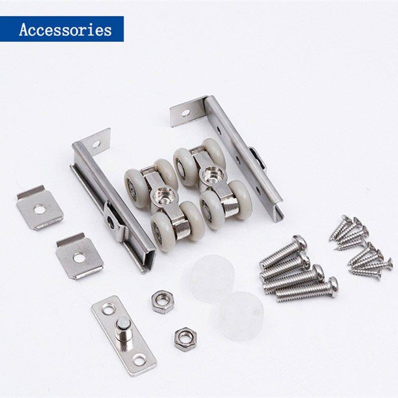 Track Pulley 2Pcs/set 4 Wheels Sliding Door Roller Home Room Wood Door ...