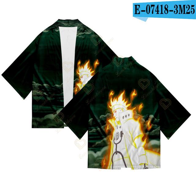 ☎ Naruto Konoha Hokage Kurama Uchiha Sharingan Symbol Kimono Cloak ...