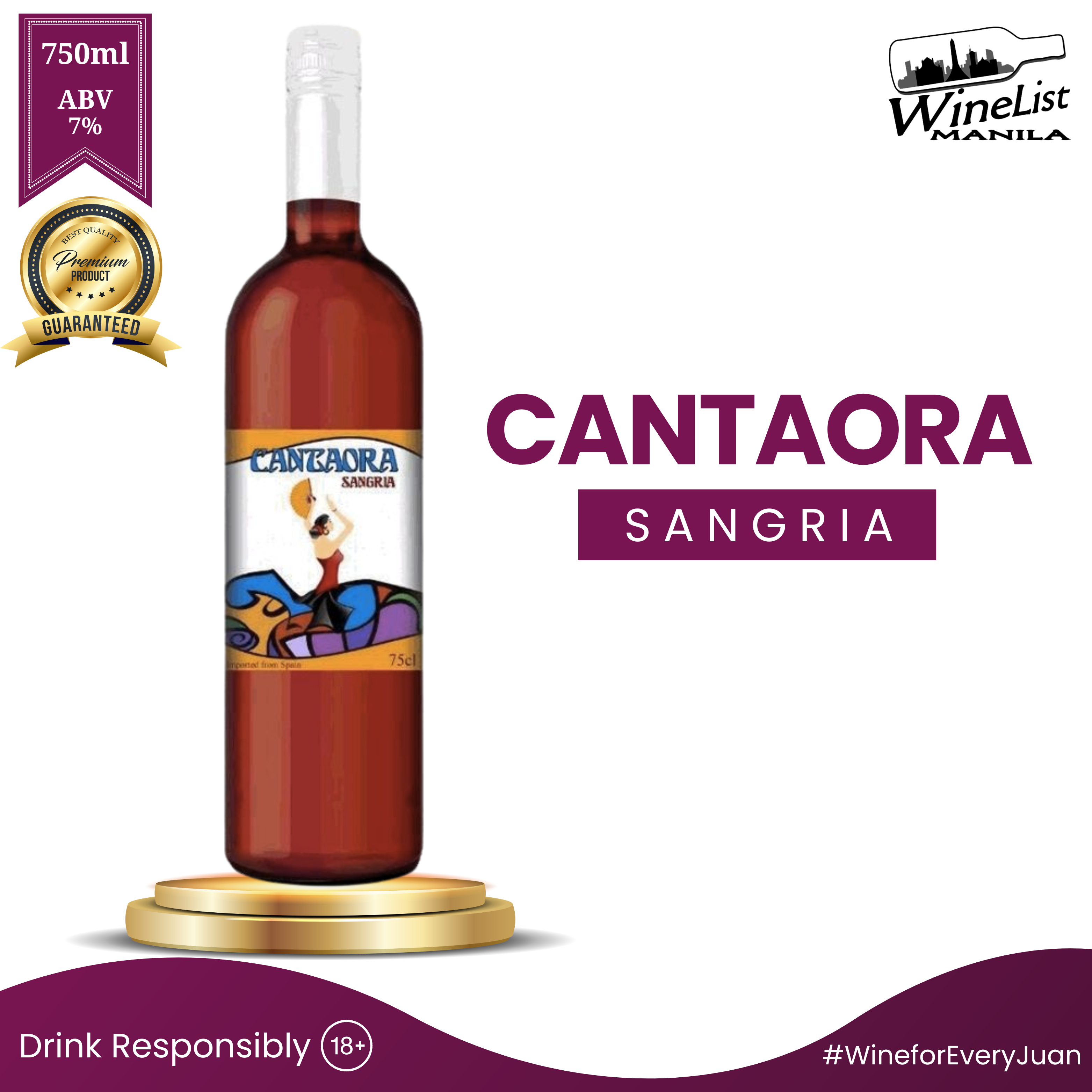 Cantaora Sangria | Spanish Read To Drink Sangria | 750ml | Lazada PH