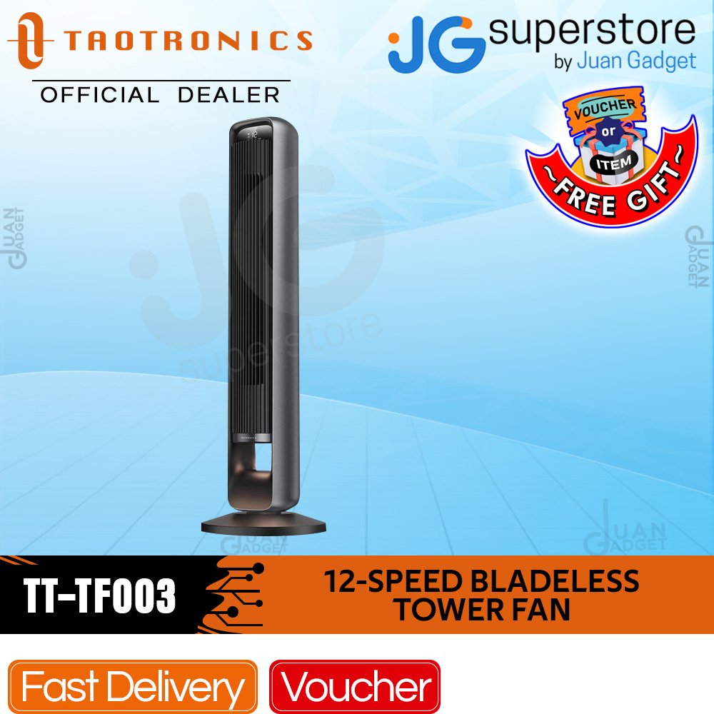 TaoTronics 42-inch 12 Speed Bladeless Tower Fan with Remote Control and ...