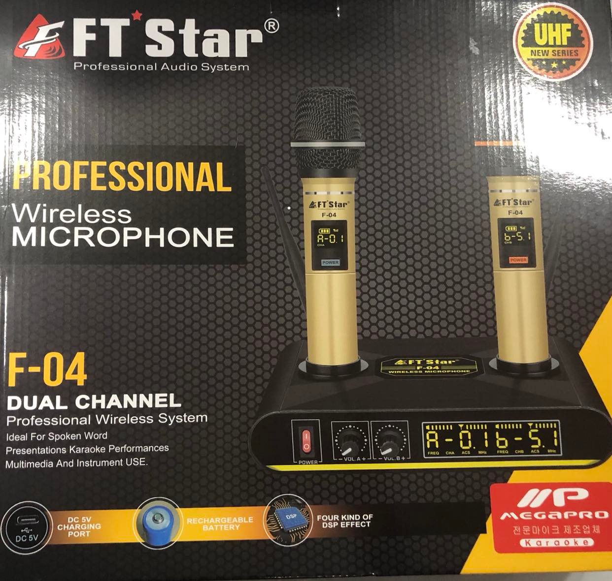 F-04 Dual Channel Professional Wireless Microphone FT STAR MEGAPRO ...