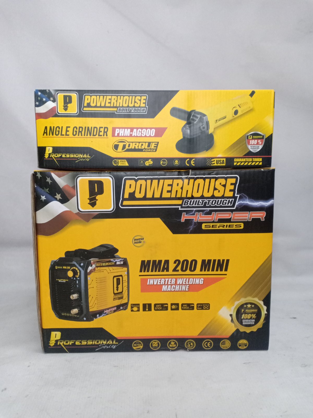 [BUNDLE] POWERHOUSE Inverter Welding Machine 200 Amperes+ Angle Grinder ...