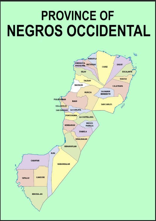 Negros Occidental Province Map Waterproof A4 Laminated Chart | Lazada PH