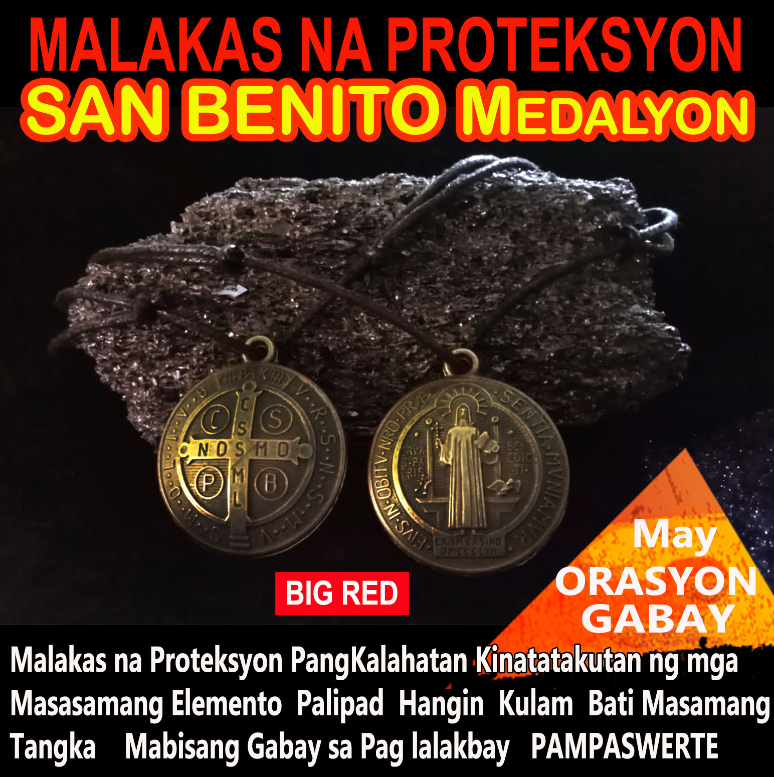 SAN BENITO MEDALYON May Oracion Dasal Pendant Necklace St. Benedictine ...