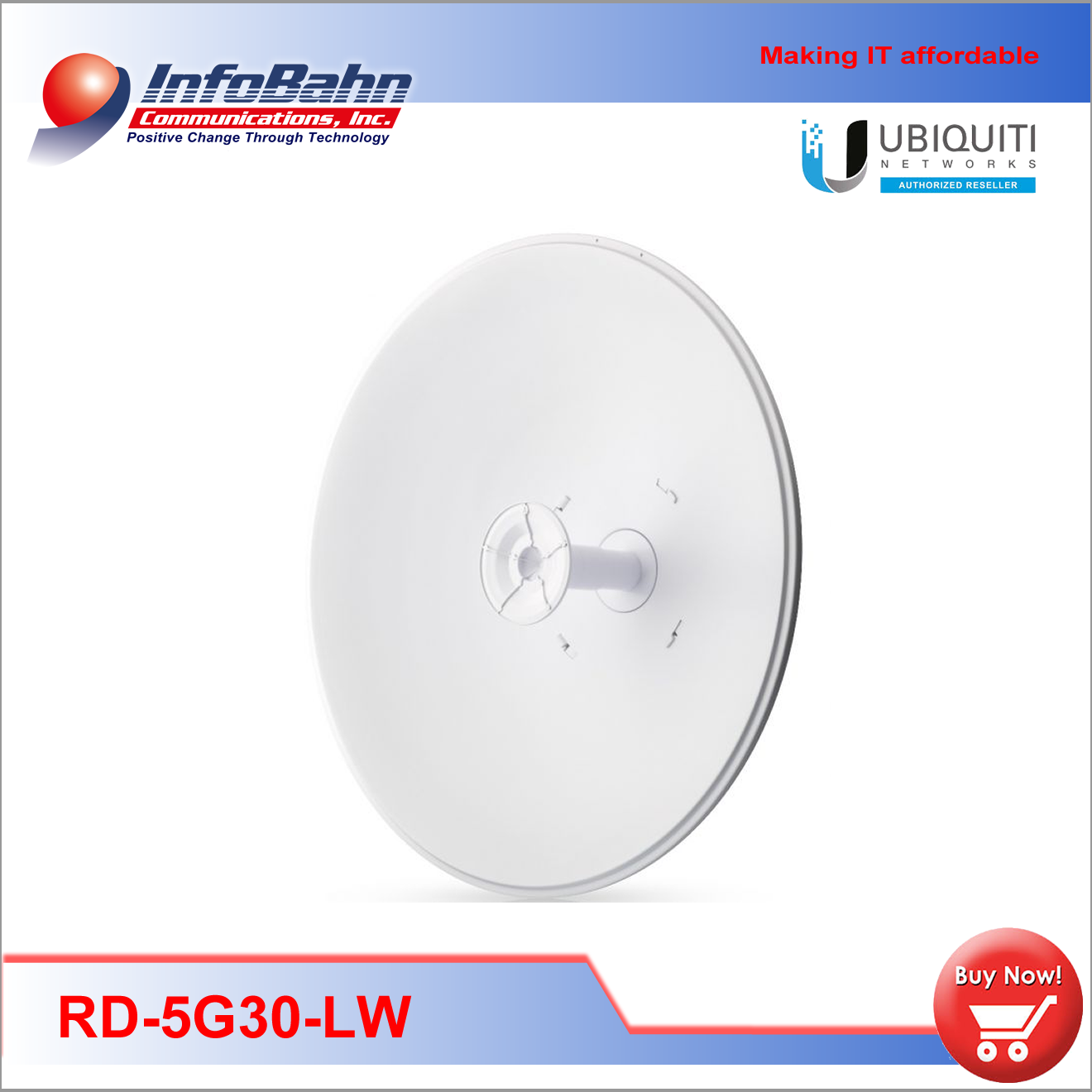 Ubiquiti airMAX RocketDish, 5 GHz, 30 dBi LW Antenna (RD-5G30-LW I RD ...