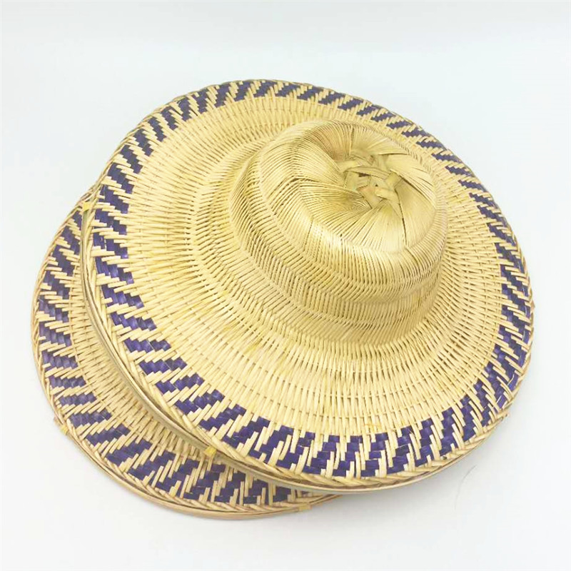 Spot bamboo hat outdoor sun-shading rain-proof farmer's labor straw hat ...
