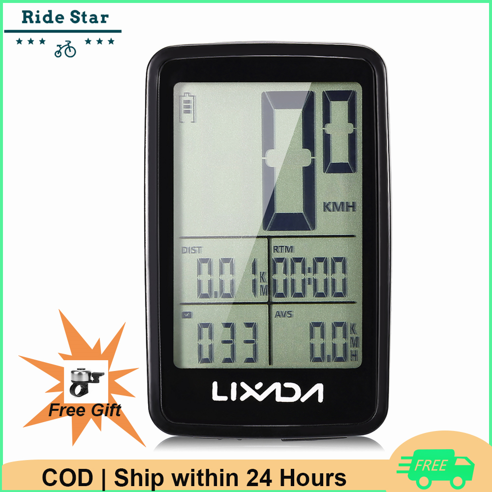 Lixada Wireless Bike Computer Rechargeable Cycling Speedometer Odometer ...