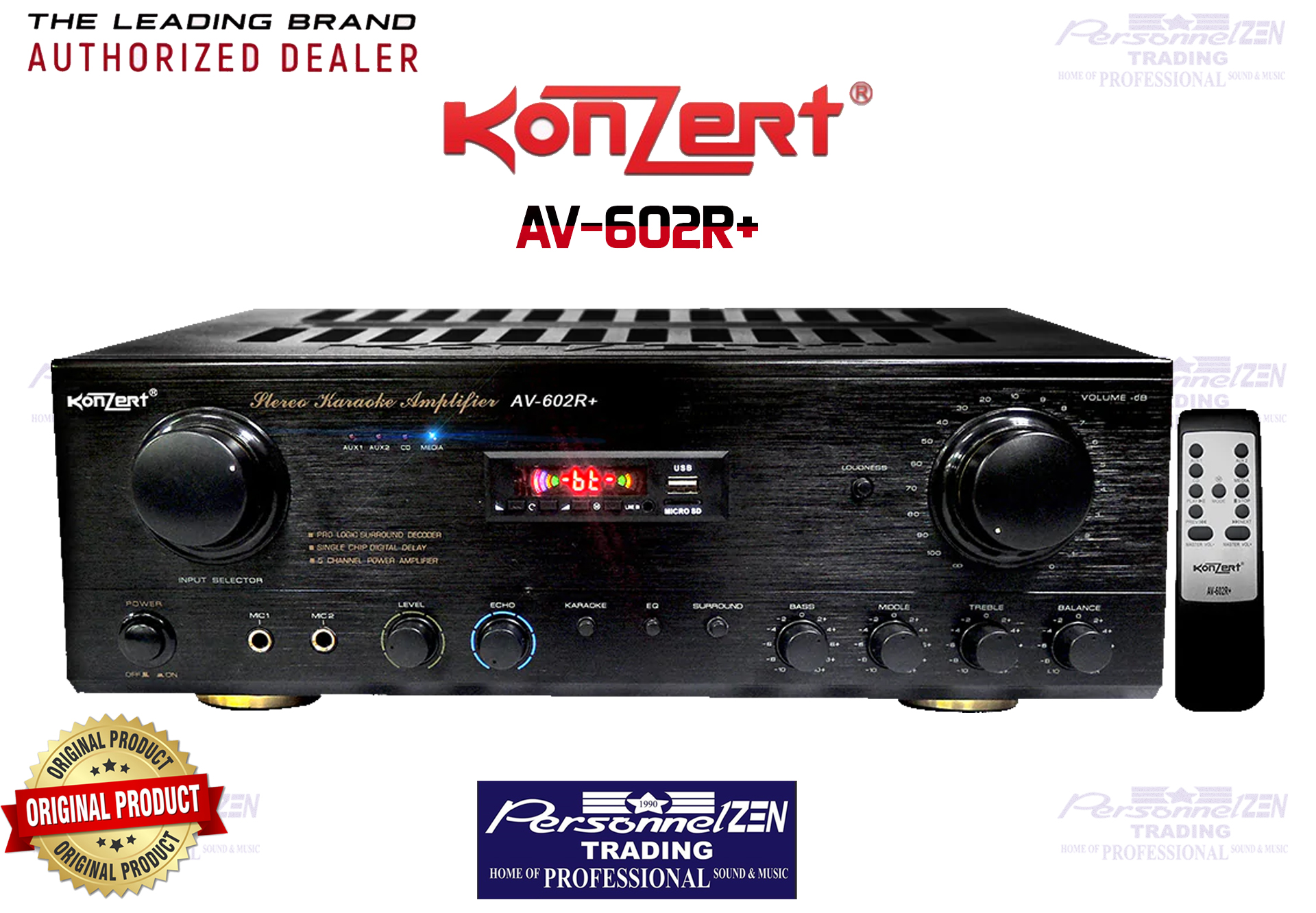 Konzert AV-602R+ Original Karaoke Amplifier 500W X 2 with USB and SD ...