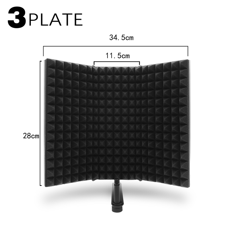 5 Panel Foldable Studio Microphone Isolation Shield Recording Sound ...