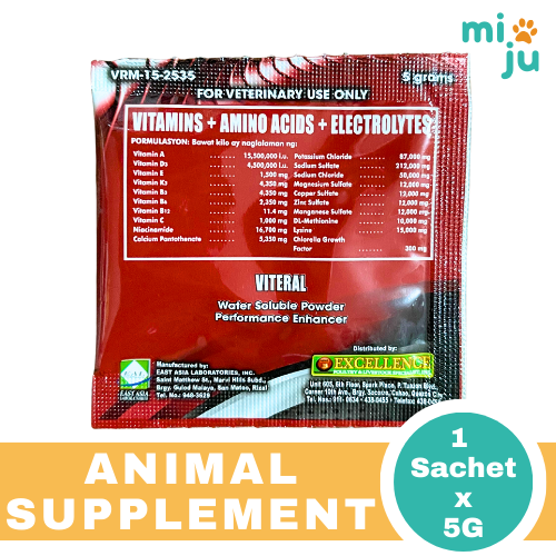 Viteral Powder (1 Sachet x 5g) - Performance and Growth Booster - For ...