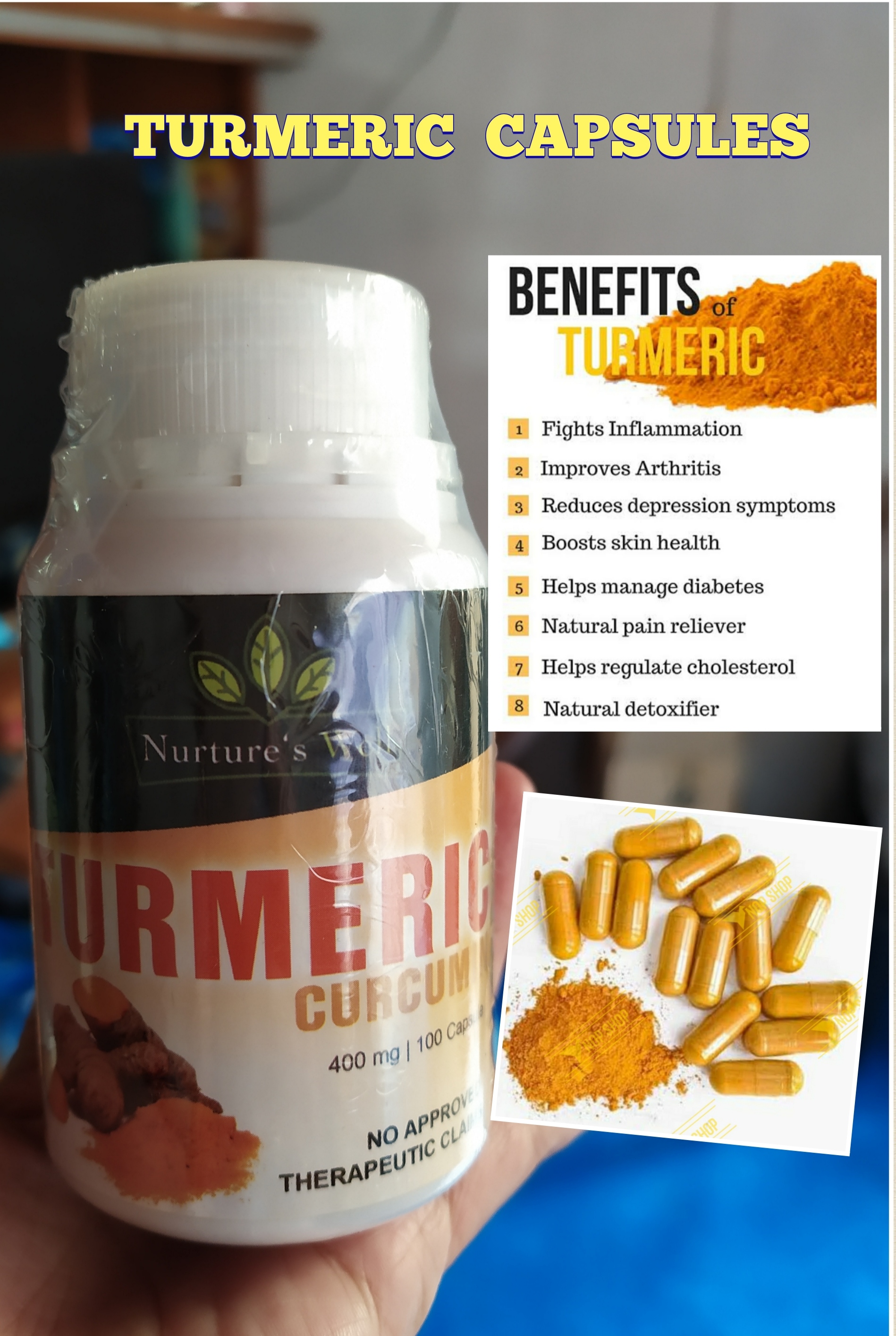 TURMERIC CAPSULE 400mg 100 Capsules | Lazada PH