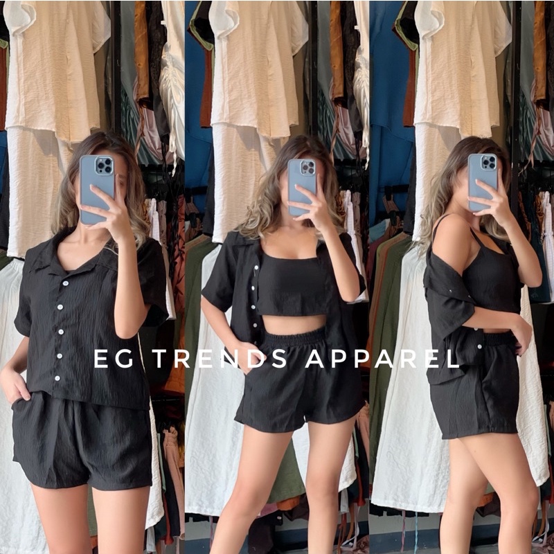 top EG Trends Justine Coordinates | 3in1 coordinates | Polo top + sando ...